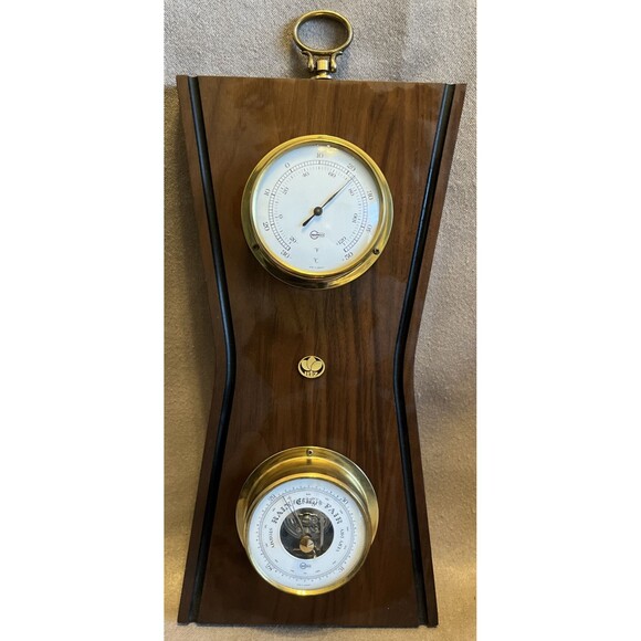Accents | Brass Barigo Weather Station Barometer Temperature Gauges Utz ...